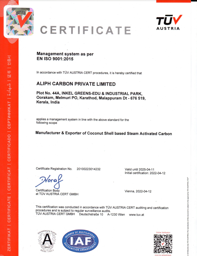 Aliph Activated Carbon - leading manufacturer and exporter of high ...